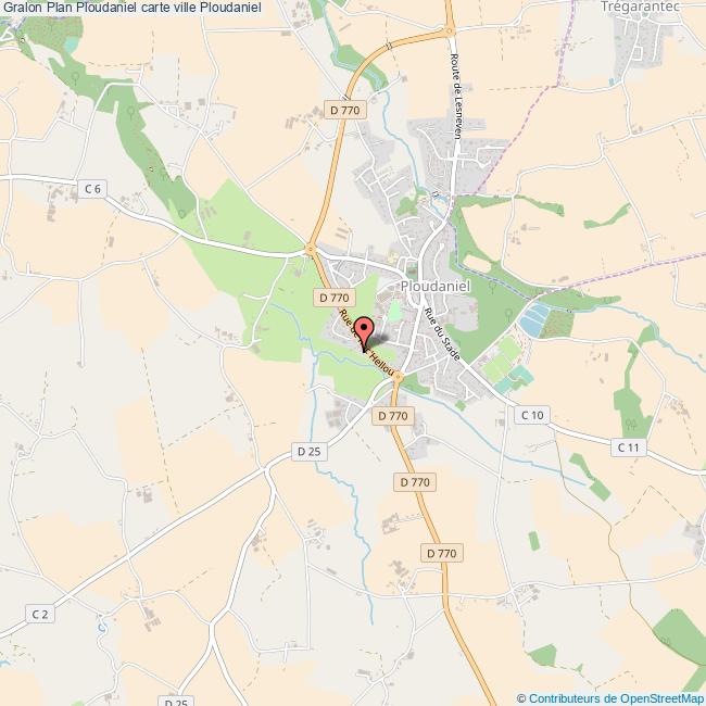 Plan Ploudaniel carte ville Ploudaniel
