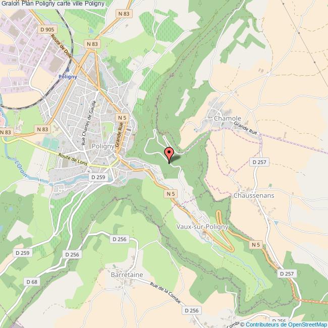 Plan Poligny carte ville Poligny