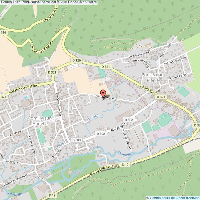 Plan Pont-Saint-Pierre carte ville Pont-Saint-Pierre