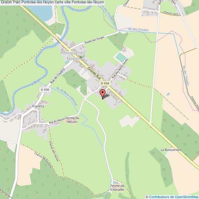 Plan Pontoise-lès-Noyon carte ville Pontoise-lès-Noyon