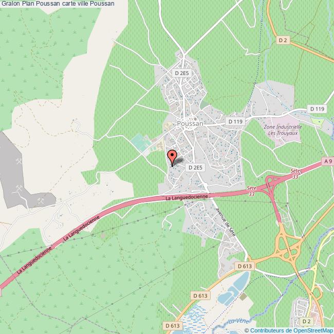 Plan Poussan carte ville Poussan