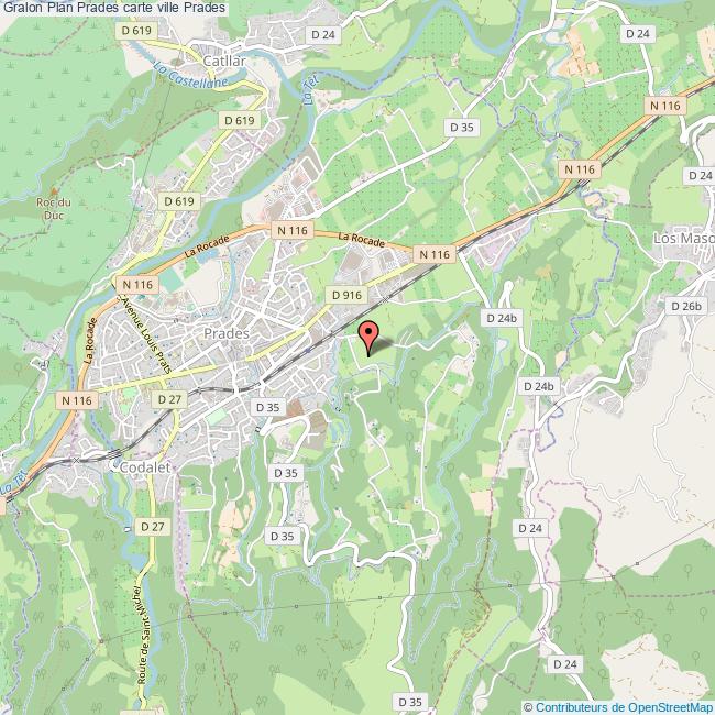 Plan Prades carte ville Prades