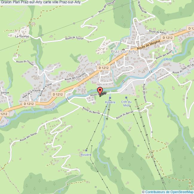 Plan Praz-sur-Arly carte ville Praz-sur-Arly