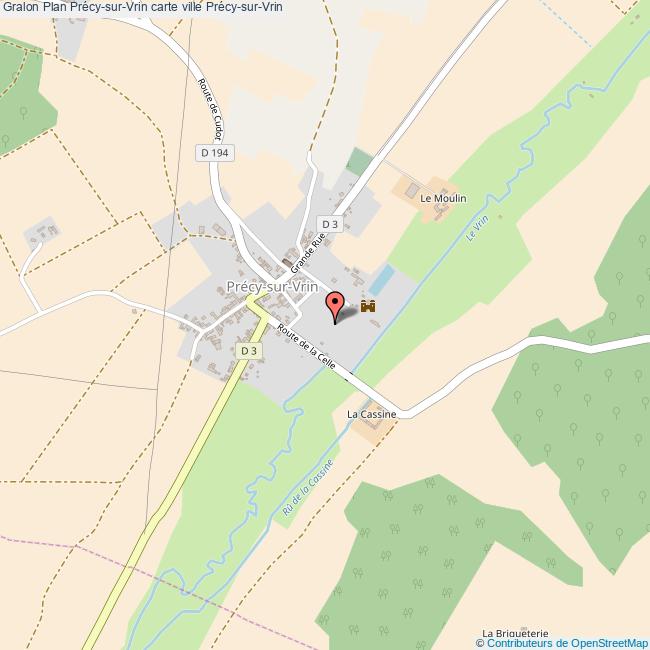 Plan Précy-sur-Vrin carte ville Précy-sur-Vrin