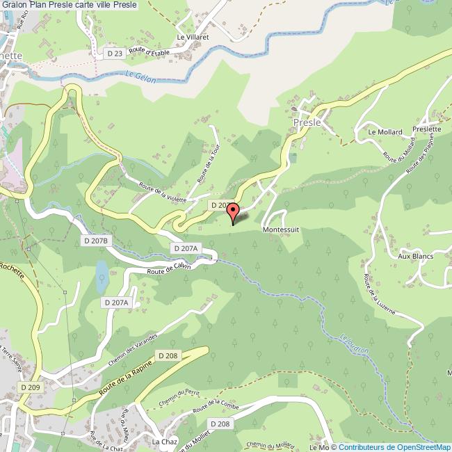 Plan Presle carte ville Presle