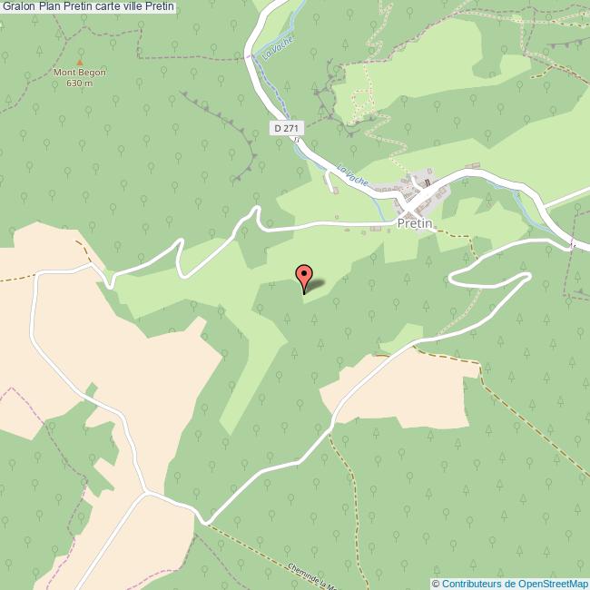 Plan Pretin carte ville Pretin