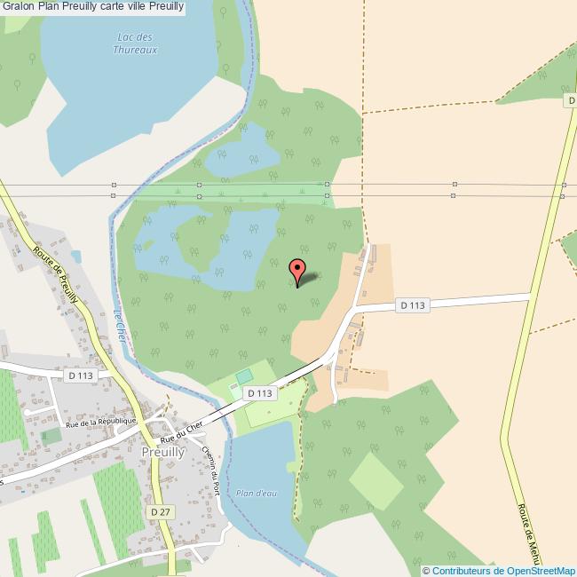 Plan Preuilly carte ville Preuilly