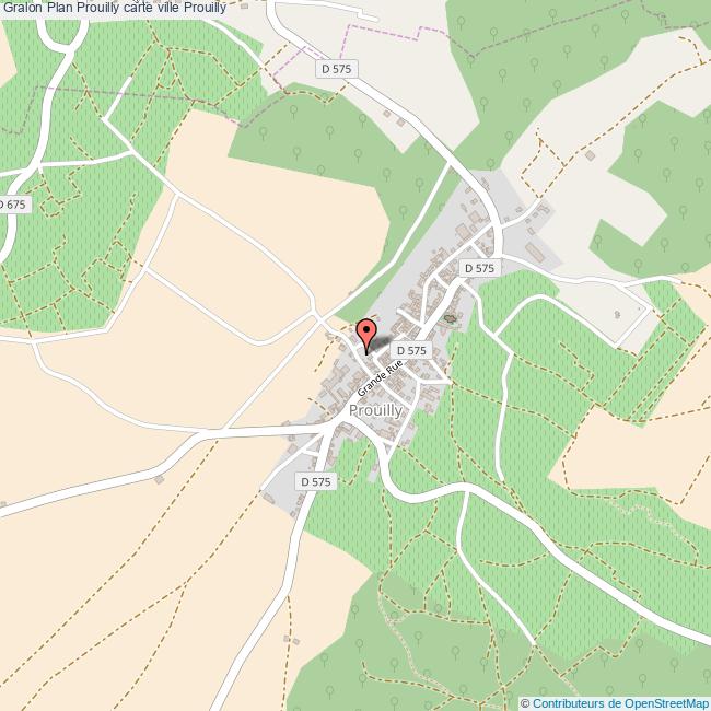 Plan Prouilly carte ville Prouilly