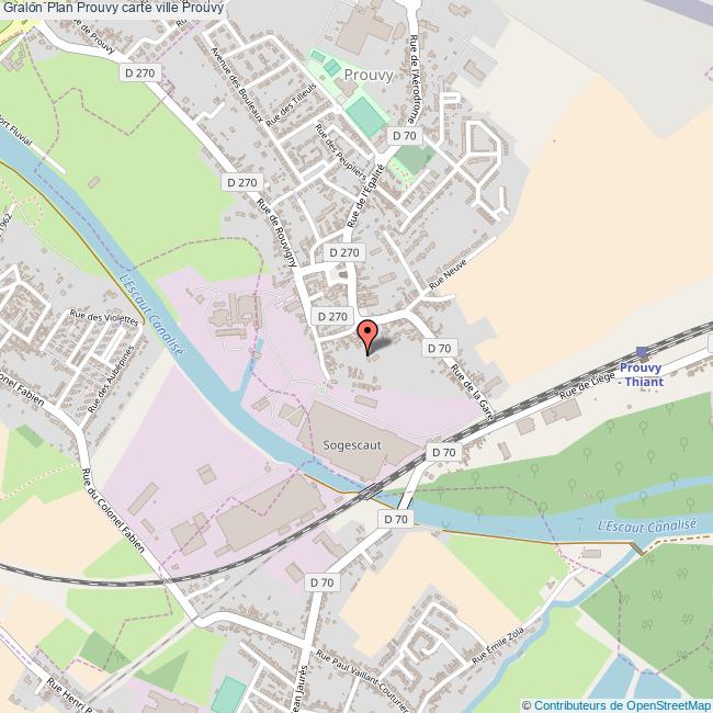 Plan Prouvy carte ville Prouvy