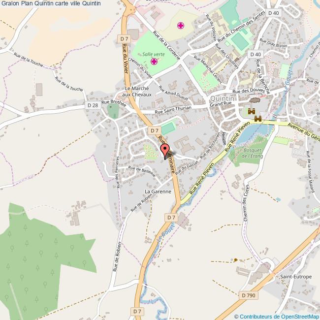 Plan Quintin carte ville Quintin