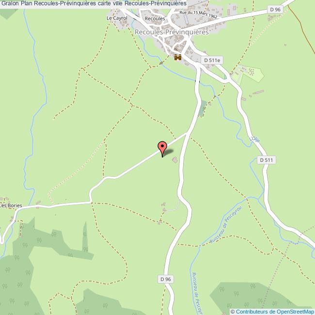 Plan Recoules-Prévinquières carte ville Recoules-Prévinquières