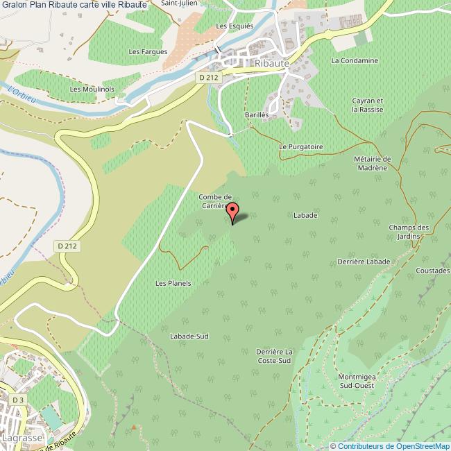 Plan Ribaute carte ville Ribaute