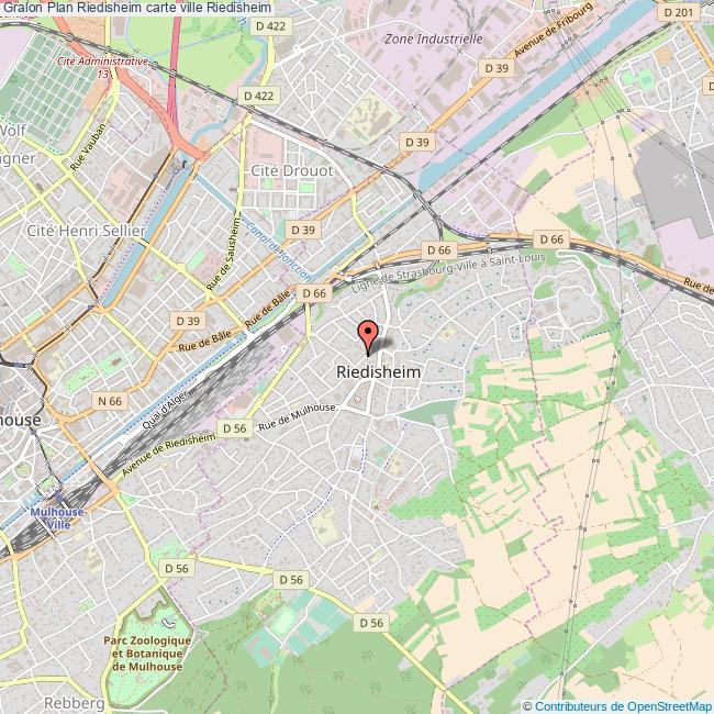 Plan Riedisheim carte ville Riedisheim