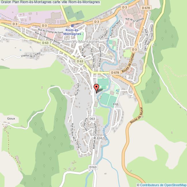 Plan Riom-ès-Montagnes carte ville Riom-ès-Montagnes
