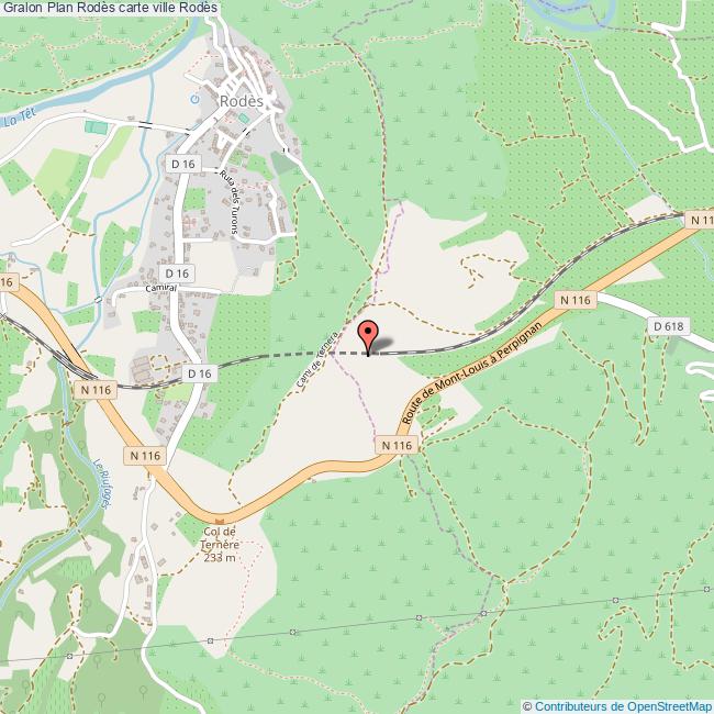 Plan Rodès carte ville Rodès