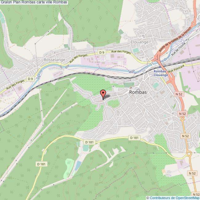 Plan Rombas carte ville Rombas