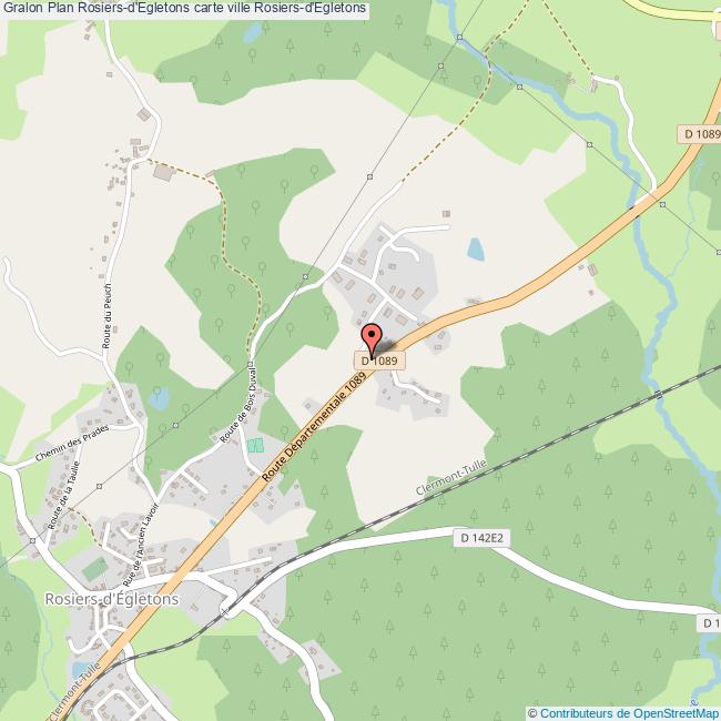 Plan Rosiers-d'Egletons carte ville Rosiers-d'Egletons