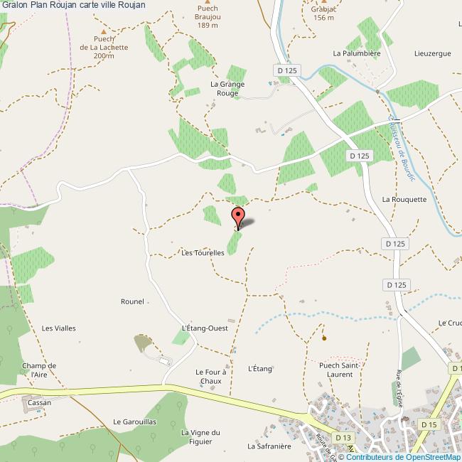 Plan Roujan carte ville Roujan