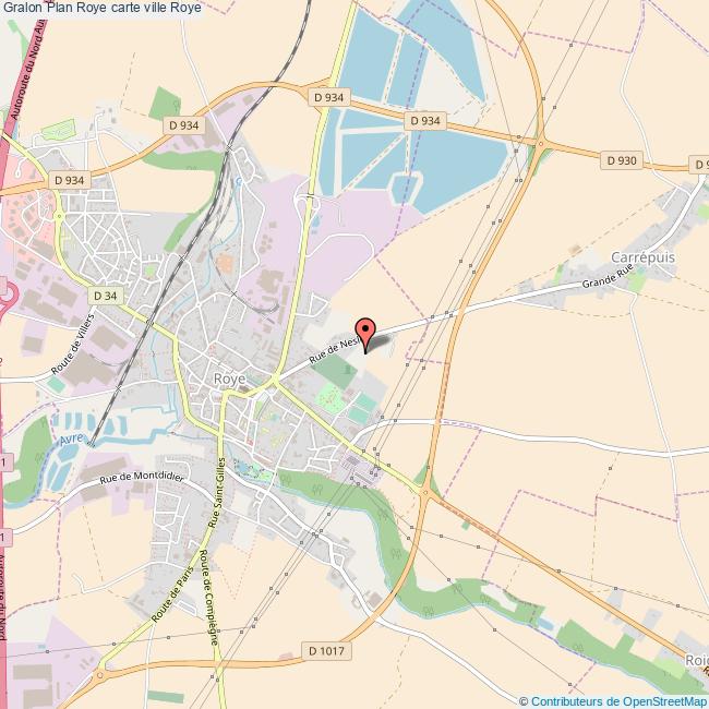 Plan Roye carte ville Roye