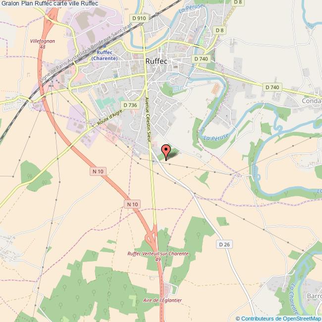 Plan Ruffec carte ville Ruffec
