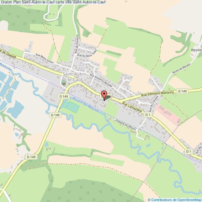 Plan Saint-Aubin-le-Cauf carte ville Saint-Aubin-le-Cauf