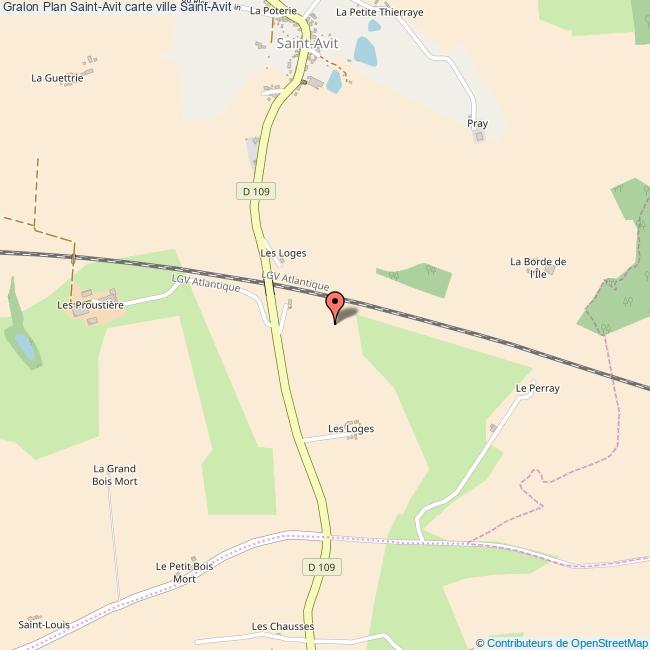 Plan Saint-Avit carte ville Saint-Avit