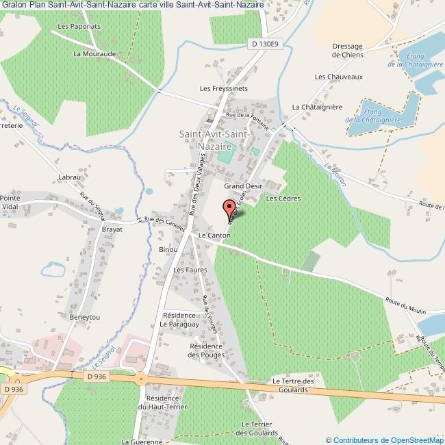 Plan Saint-Avit-Saint-Nazaire carte ville Saint-Avit-Saint-Nazaire
