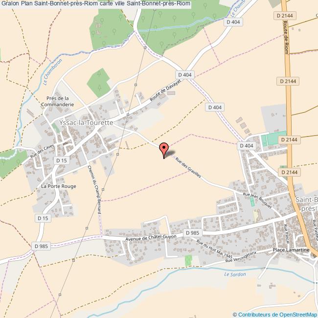Plan Saint-Bonnet-près-Riom carte ville Saint-Bonnet-près-Riom