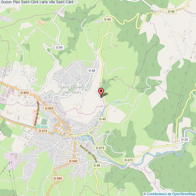 Plan Saint-Céré carte ville Saint-Céré