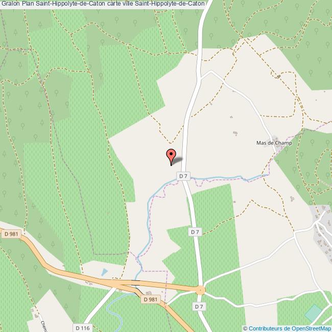 Plan Saint-Hippolyte-de-Caton carte ville Saint-Hippolyte-de-Caton