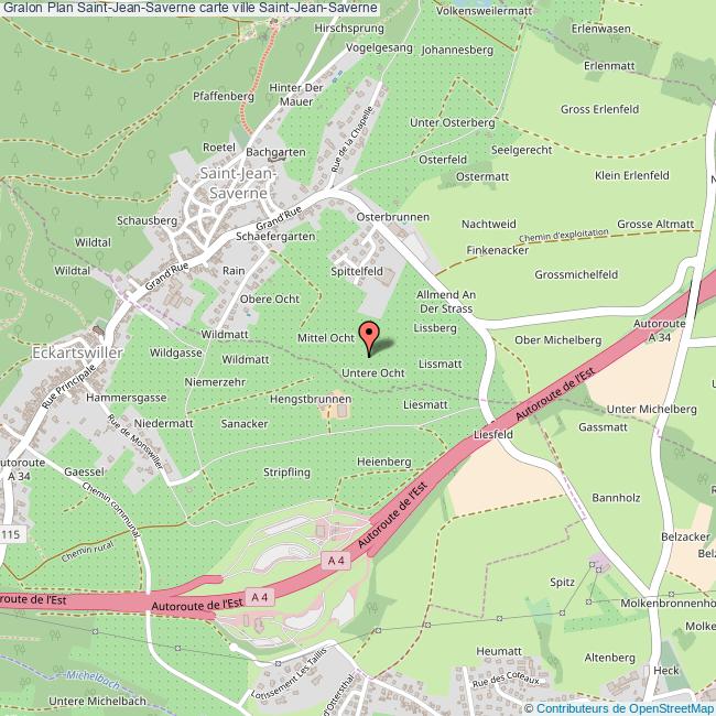 Plan Saint-Jean-Saverne carte ville Saint-Jean-Saverne