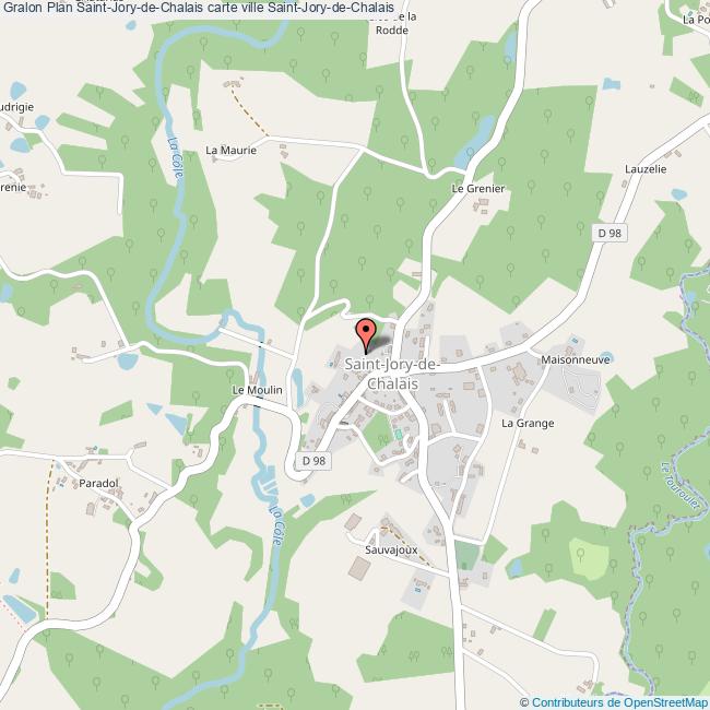 Plan Saint-Jory-de-Chalais carte ville Saint-Jory-de-Chalais