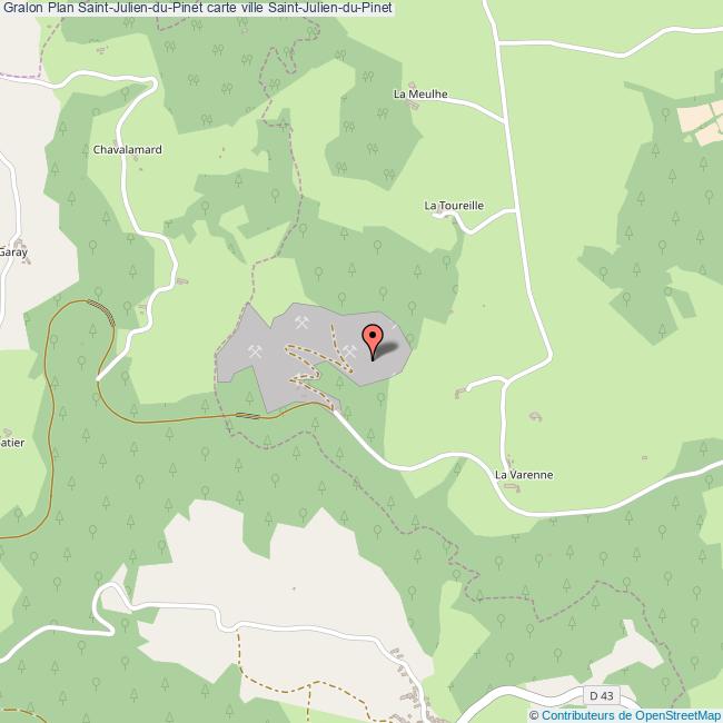Plan Saint-Julien-du-Pinet carte ville Saint-Julien-du-Pinet