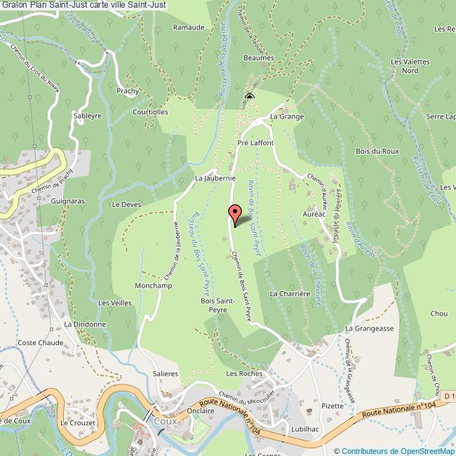 Plan Saint-Just carte ville Saint-Just