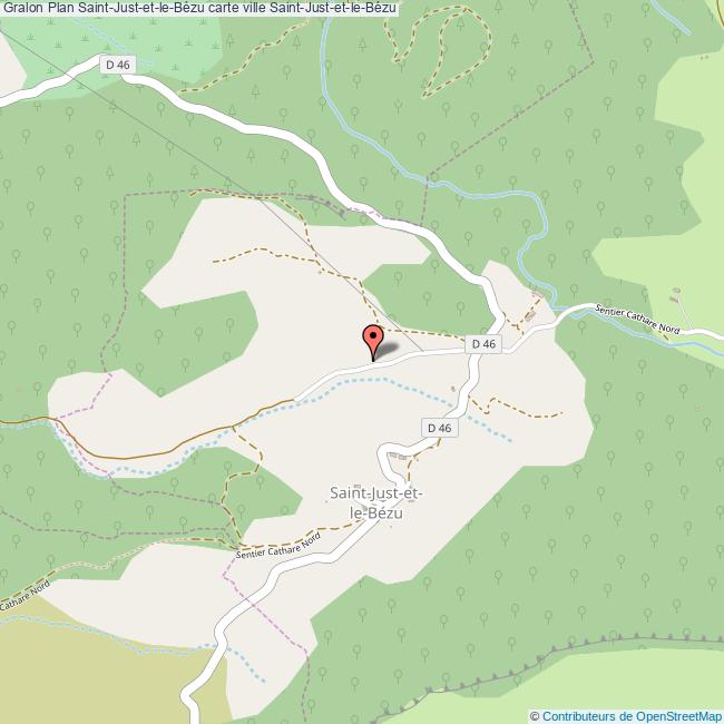 Plan Saint-Just-et-le-Bézu carte ville Saint-Just-et-le-Bézu
