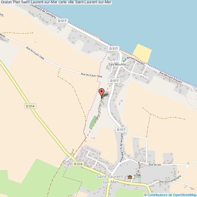 Plan Saint-Laurent-sur-Mer carte ville Saint-Laurent-sur-Mer