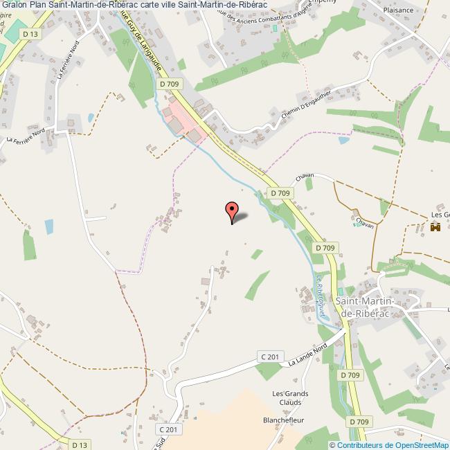 Plan Saint-Martin-de-Ribérac carte ville Saint-Martin-de-Ribérac