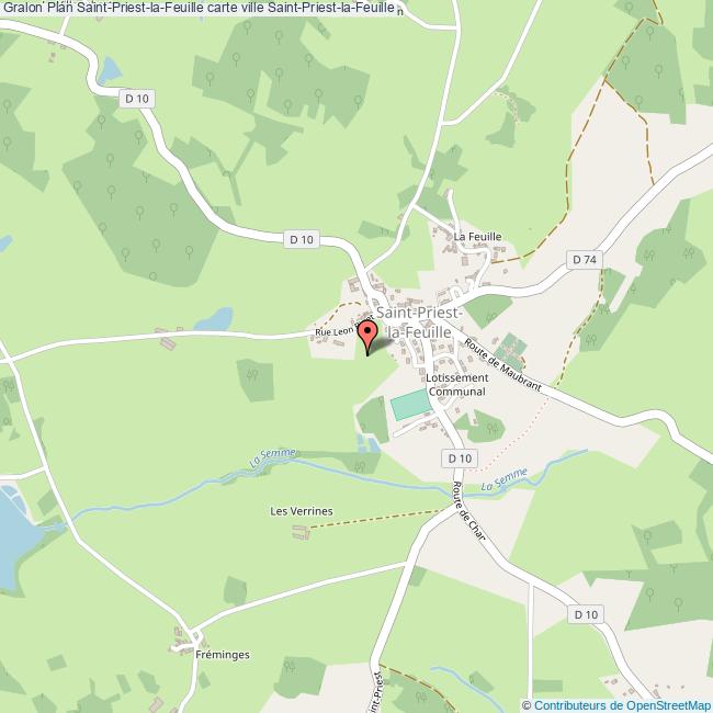 Plan Saint-Priest-la-Feuille carte ville Saint-Priest-la-Feuille