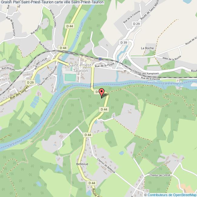 Plan Saint-Priest-Taurion carte ville Saint-Priest-Taurion