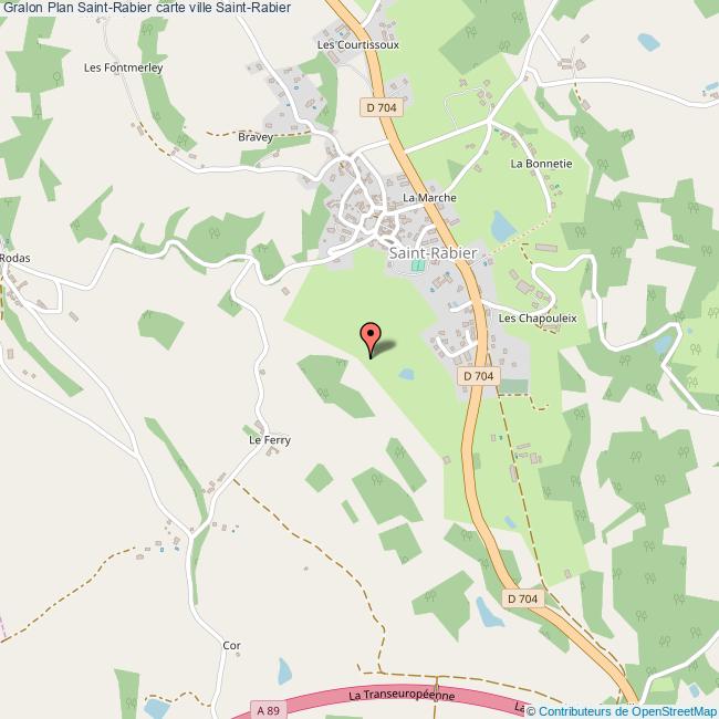 Plan Saint-Rabier carte ville Saint-Rabier