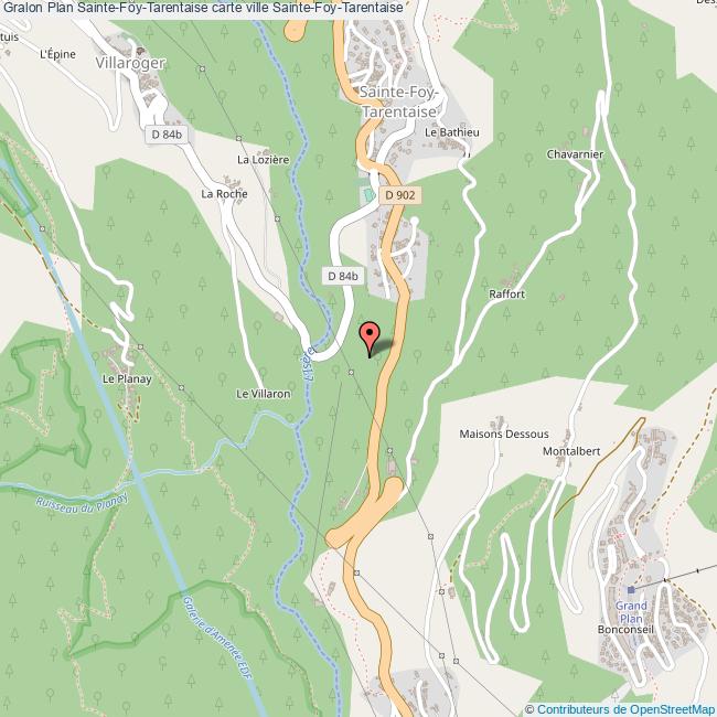 Plan Sainte-Foy-Tarentaise carte ville Sainte-Foy-Tarentaise