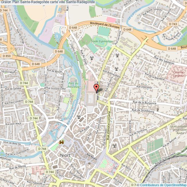 Plan Sainte-Radegonde carte ville Sainte-Radegonde