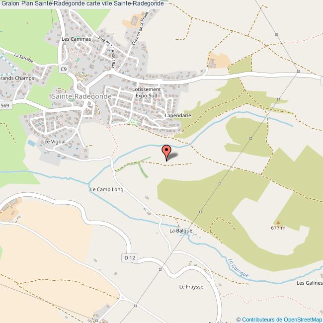 Plan Sainte-Radegonde carte ville Sainte-Radegonde