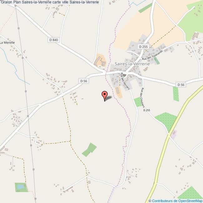 Plan Saires-la-Verrerie carte ville Saires-la-Verrerie