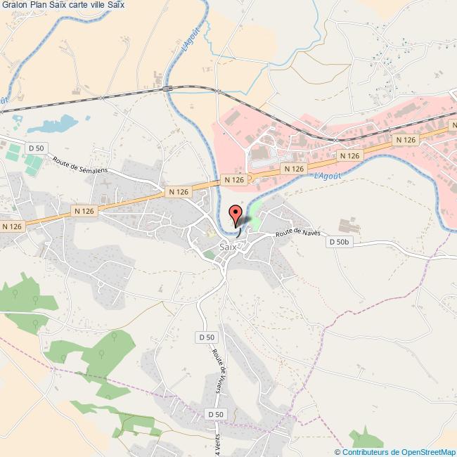 Plan Saïx carte ville Saïx
