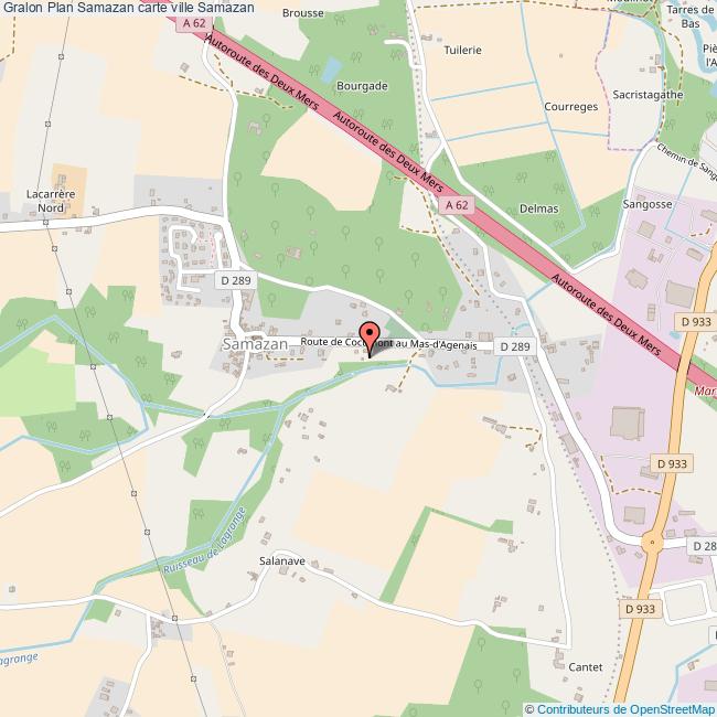 Plan Samazan carte ville Samazan