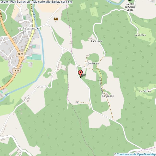 Plan Sarliac-sur-l'Isle carte ville Sarliac-sur-l'Isle