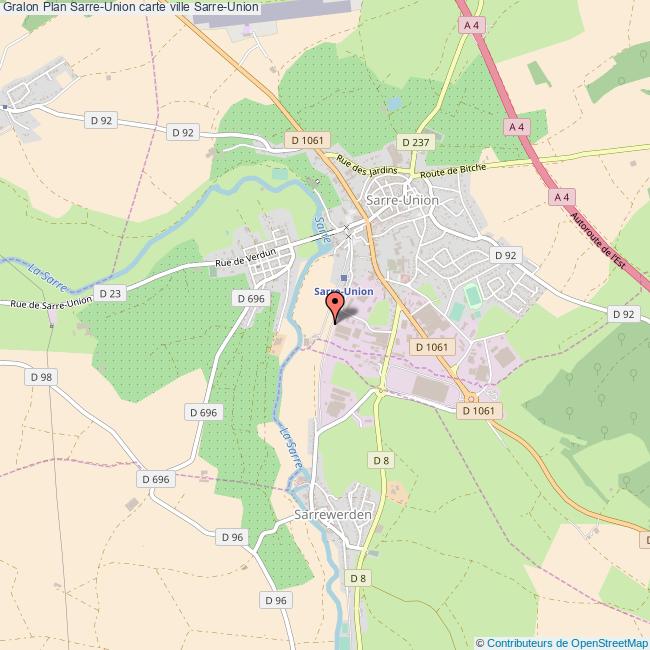 Plan Sarre-Union carte ville Sarre-Union