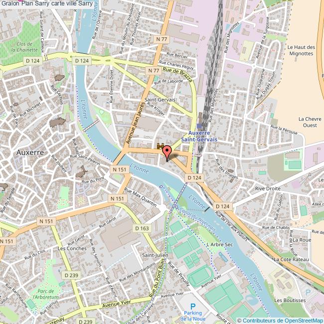 Plan Sarry carte ville Sarry