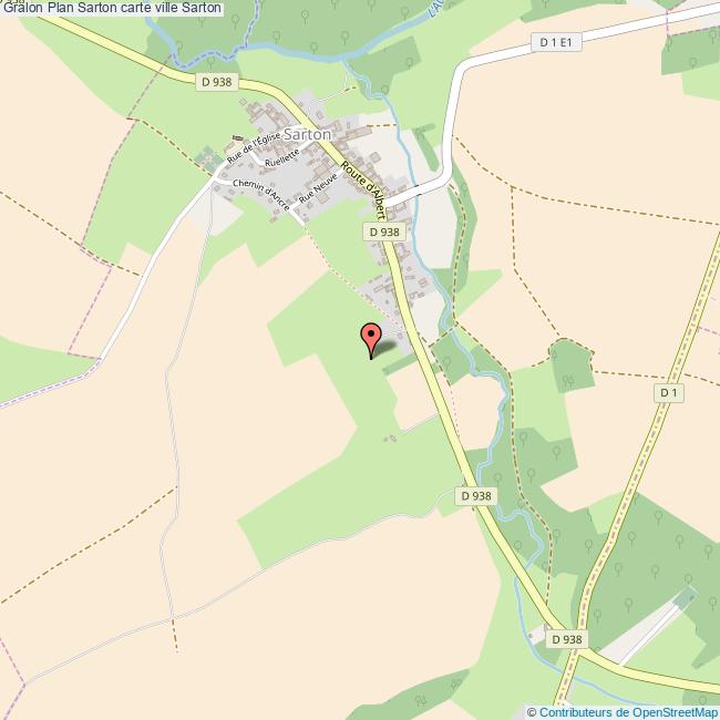 Plan Sarton carte ville Sarton